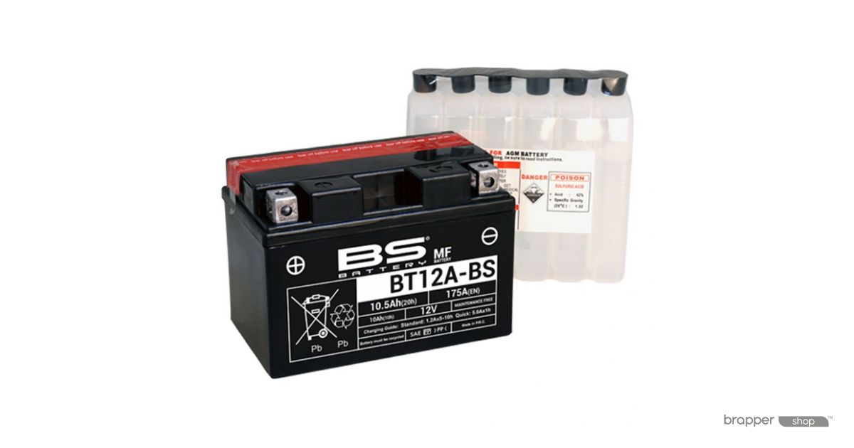Battery BS BT12A-BS (open w/acid pack) - Lead Acid | Brapper Shop